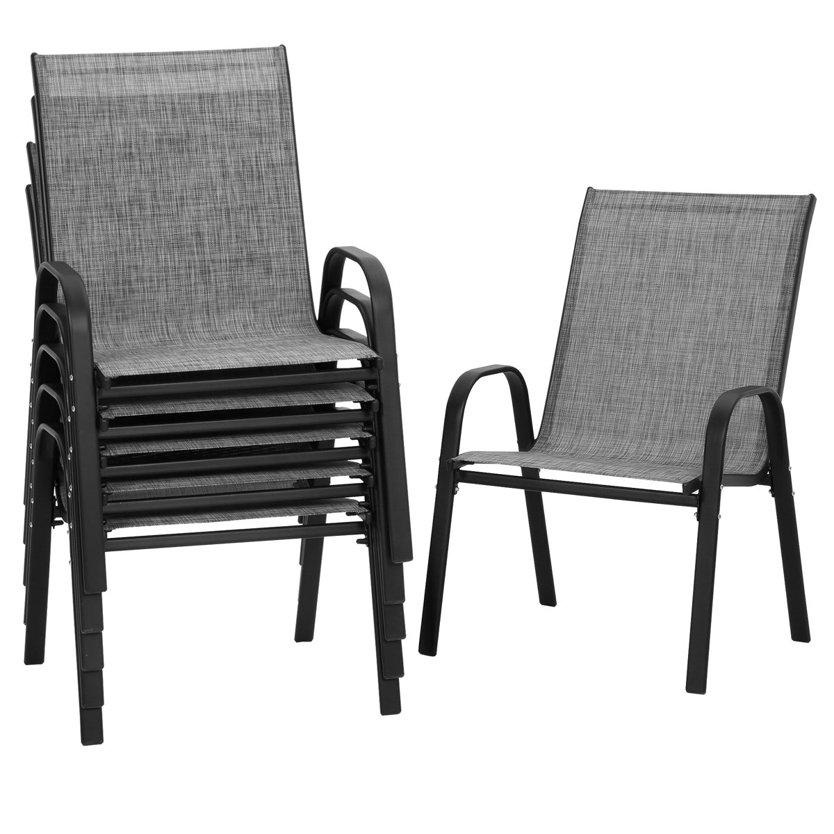 PIZZELLO Efthemia Stacking Patio Dining Armchair & Reviews | Wayfair.co.uk